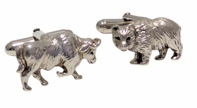 ティファニー カフス カフリンクス SV９２５ ベアー アニマル 牛 ブル ベア 銀製品 アクセサリー 熊 カウ シルバー TIFFANY&Co.  【中古