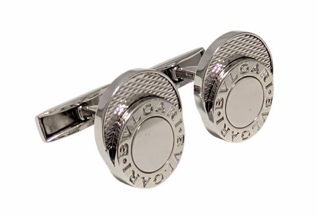 ブルガリ カフス SV９２５ シルバー ブルガリブルガリ ラウンド カフスボタン カフリンクス メンズ アクセサリー Ag925 銀製品 2重ラウン