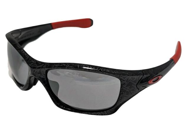 新品同様 オークリー サングラス ピットブル 日本限定 ゴーストプリント Silver Ghost Text pitbull 数量限定 ブラック 黒 ミラー Slate