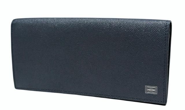 新品同様 ポーター エイブル 財布 030-03083 PORTER ABLE  型押し レザー ネイビー 長財布  吉田カバン PORTER ABLE WALLET 【中古】