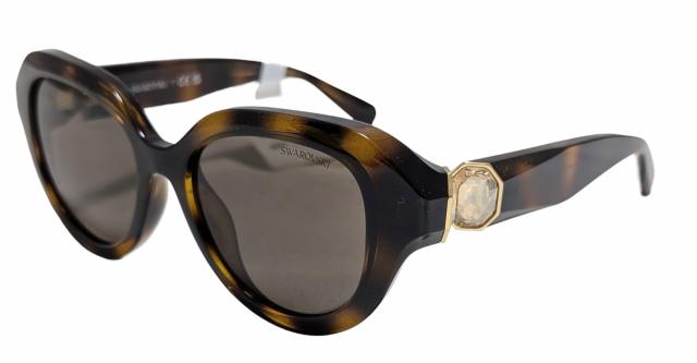 未使用 スワロフスキー サングラス バタフライ SK6037 クリスタル　べっ甲柄　ブラウン　ストーン SWAROVSKI 石　大粒　ラインストーン