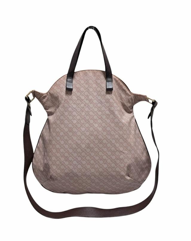 ゲラルディーニ 2WAYバッグ ハンドバッグ ショルダーバッグ 総柄 ダークブラウン レザー ピンク系 斜め掛け 軽量 レディース 女性用 GHER