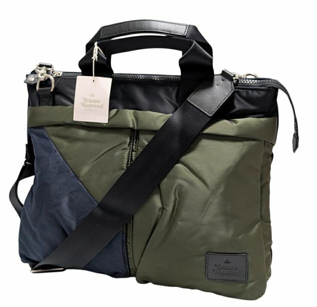 未使用 ヴィヴィアンウエストウッド 2WAYバッグ ショルダーバッグ ブリーフケース VWK543 オーブ メンズ  紳士用 ビジネスバッグ ナイロ