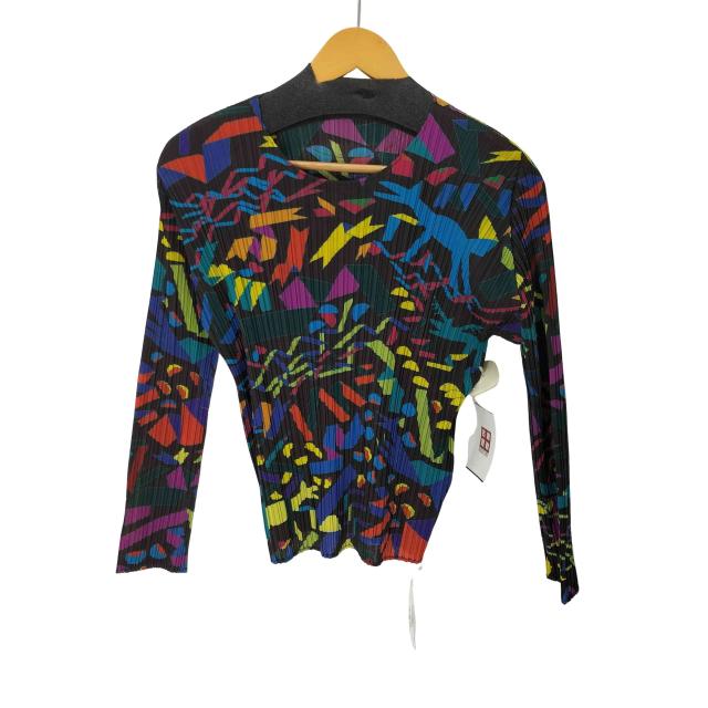 PLEATS PLEASE ISSEY MIYAKE(プリーツプリーズイッセイミヤケ) CONFETTI 総柄 プリーツ カットソー レディース JPN：3 【中古】【ブランド古着バズストア】