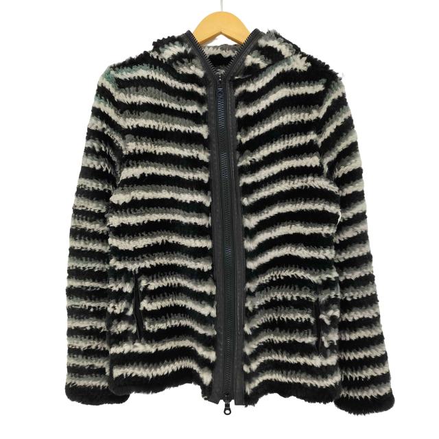 ISAMU KATAYAMA BACKLASH(イサムカタヤマ バックラッシュ) ラビットファー ニット ダブルジップ パーカー ジャケット メンズ JPN：M 【中古】【ブランド古着バズストア】