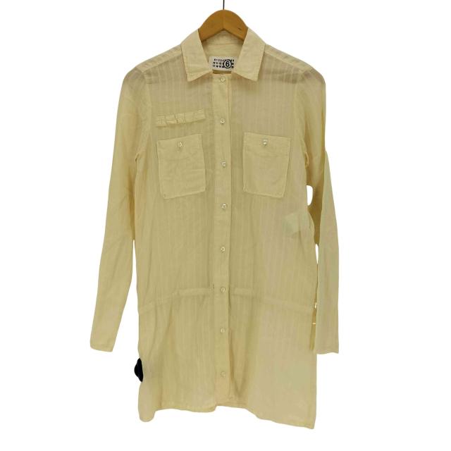 Maison Martin Margiela(メゾンマルタンマルジェラ) LONG SHIRT コットンストライプシャツ レディース  36【中古】【ブランド古着バズストア】