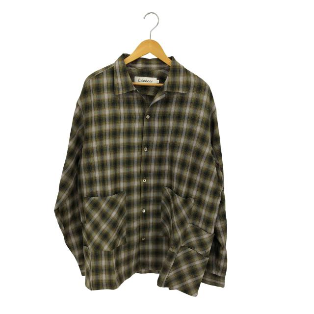 USED古着(ユーズドフルギ) {{Caledoor}} マルチポケット 開襟 オープンカラー ウール チェックシャツ メンズ import：L 【中古】【ブランド古着バズストア】