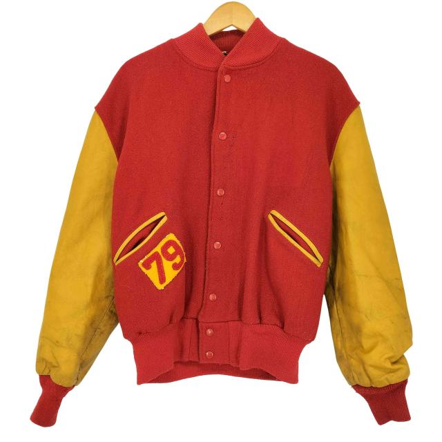 BUTWIN(バトウィン) 70s レザー切替 スタジアムジャケット メンズ US：44 【中古】【ブランド古着バズストア】