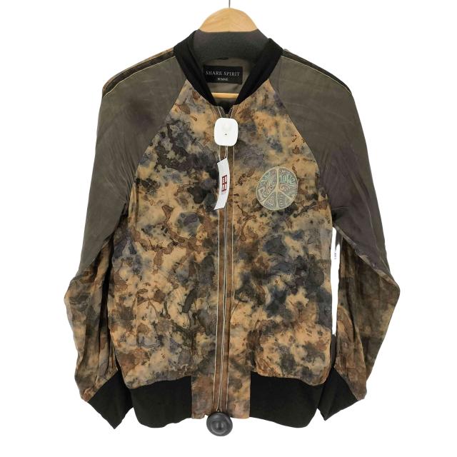 SHARE SPIRIT(シェアースピリット) シルク100％ 総柄 ダブルジップ スカジャン メンズ JPN：44 【中古】【ブランド古着バズストア】