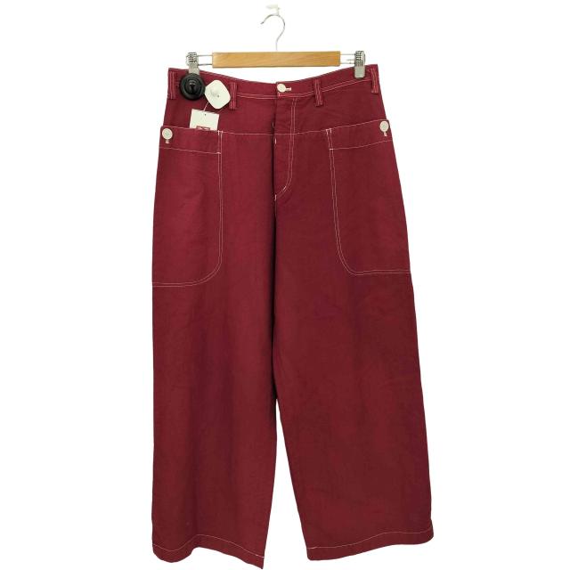 tricot COMME des GARCONS(トリココムデギャルソン) 90s ステッチデザイン ボタンフライ ワッシャーワイド スラックスパンツ レディース 表記無 【中古】【ブランド古着バズストア】