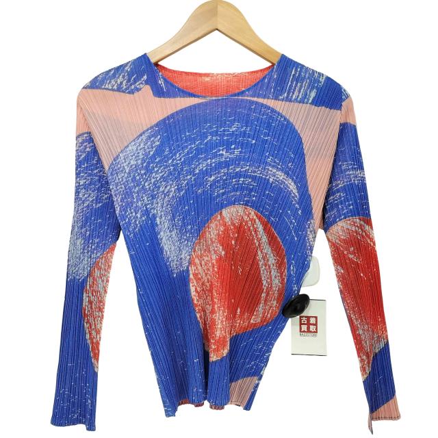 PLEATS PLEASE ISSEY MIYAKE(プリーツプリーズイッセイミヤケ) 25SS BACKLIGHT TOP 総柄 プリーツブラウス レディース JPN：3 【中古】【ブランド古着バズストア】