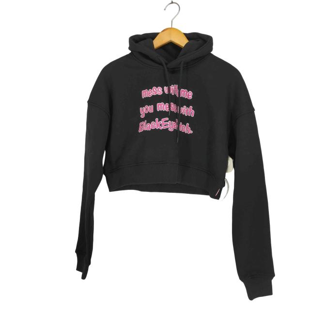 Black Eye Patch(ブラックアイパッチ) MESS WITH BEP CROPPED HOODIE レディース  M【中古】【ブランド古着バズストア】