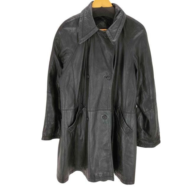 USED古着(ユーズドフルギ) ダブルブレスト レザーハーフコート メンズ 表記無 【中古】【ブランド古着バズストア】