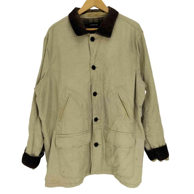LANDS END(ランズエンド) 90-00S 裏地 チェック 襟 コーデュロイ ハンティング カバーオール ジャケット メンズ import：XL 【中古】【ブランド古着バズストア】