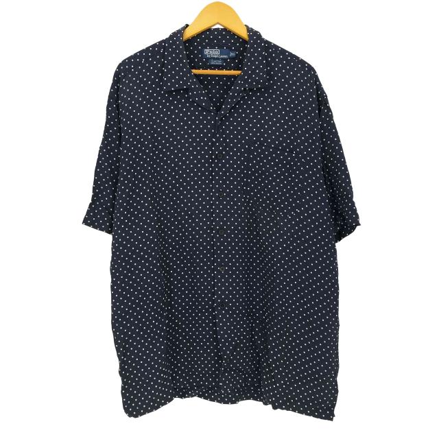 Polo by RALPH LAUREN(ポロバイラルフローレン) 90s~00s CLAYTON ドット レーヨン 半袖オープンカラーシャツ メンズ import：XL 【中古】【ブランド古着バズストア】