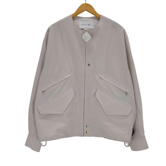CULLNI(クルニ) Stretch Taffeta Double Pocket Collarless Jacket メンズ 表記無 【中古】【ブランド古着バズストア】