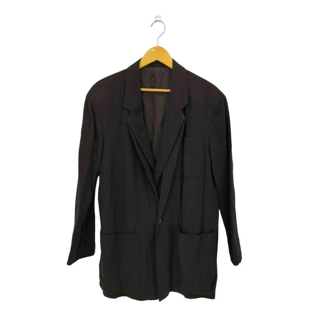 ISSEY MIYAKE MEN(イッセイミヤケメン) 80s 86年製 筆タグ ウールレーヨン レイヤード テーラードジャケット メンズ JPN：M 【中古】【ブランド古着バズストア】