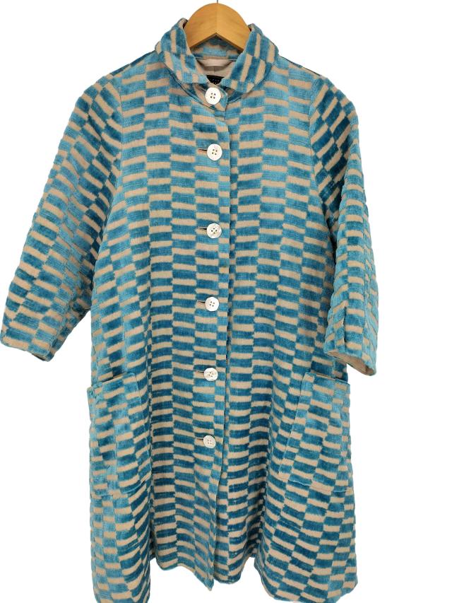 mina perhonen(ミナペルホネン) floccus ブロックベロア バックベルトコート レディース  36【中古】【ブランド古着バズストア】