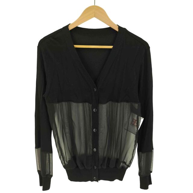 me ISSEY MIYAKE(ミー イッセイミヤケ) シアー切替 レーヨン混 アクリル カーディガン レディース 表記無 【中古】【ブランド古着バズストア】