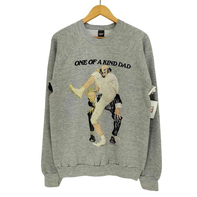 USED古着(ユーズドフルギ) 80S USA製 SCREEN STARSボディ ONE OF A KIND DAD プリント ラグランスリーブ スウェット コピーライト1989 メンズ import：XL 【中古】【ブランド古着バズストア】