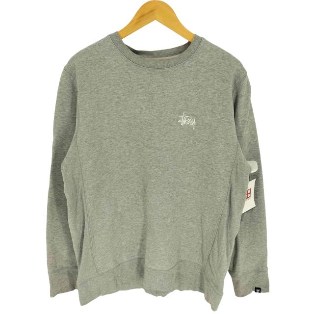 Stussy(ステューシー) 00S ロゴ刺繍 王冠 クラウン プリント 裏起毛 クルーネック スウェット トレーナー メンズ import：XL 【中古】【ブランド古着バズストア】