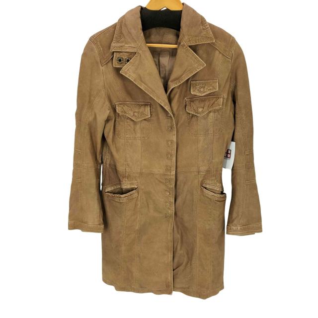 USED古着(ユーズドフルギ) インド製 マルチポケット ラムレザーコート レディース 表記無 【中古】【ブランド古着バズストア】