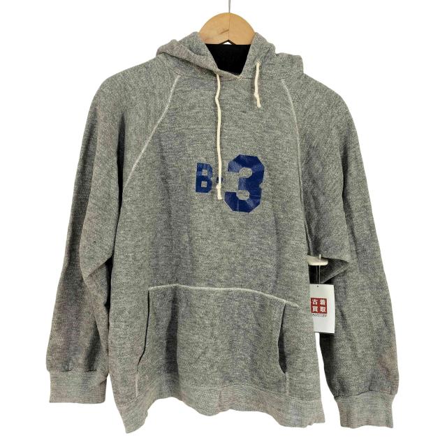 USED古着(ユーズドフルギ) 筒リブ ラグランスリーブ B-3 ラバープリント パーカー メンズ 表記無 【中古】【ブランド古着バズストア】