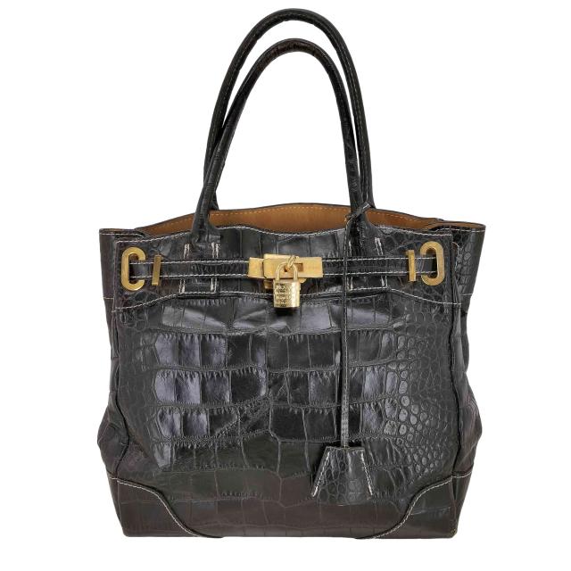 USED古着(ユーズドフルギ) {{ACCESSOIRES DE MADEMOISELLE}} クロコ型押し レザー ハンドバッグ  レディース 表記無 【中古】【ブランド古着バズストア】