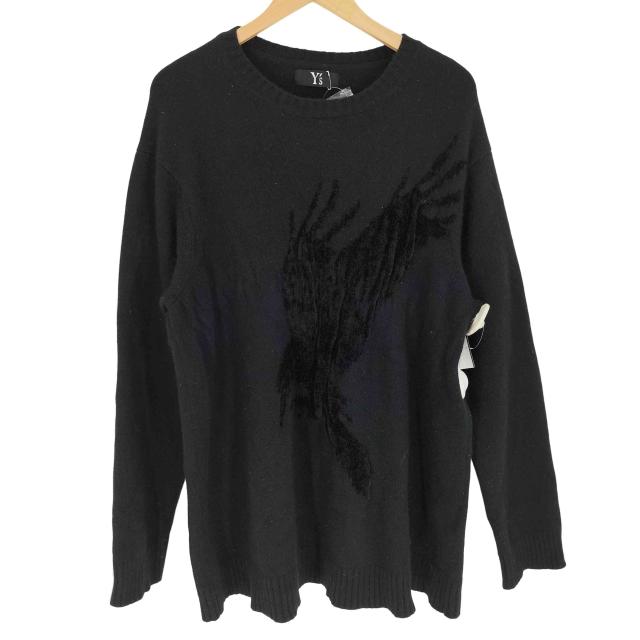 Ys(ワイズ) 23AW WOOL CROW MOTIF PULLOVER ウール クロウ モチーフ プルオーバー ニットAW レディース JPN：2 【中古】【ブランド古着バズストア】