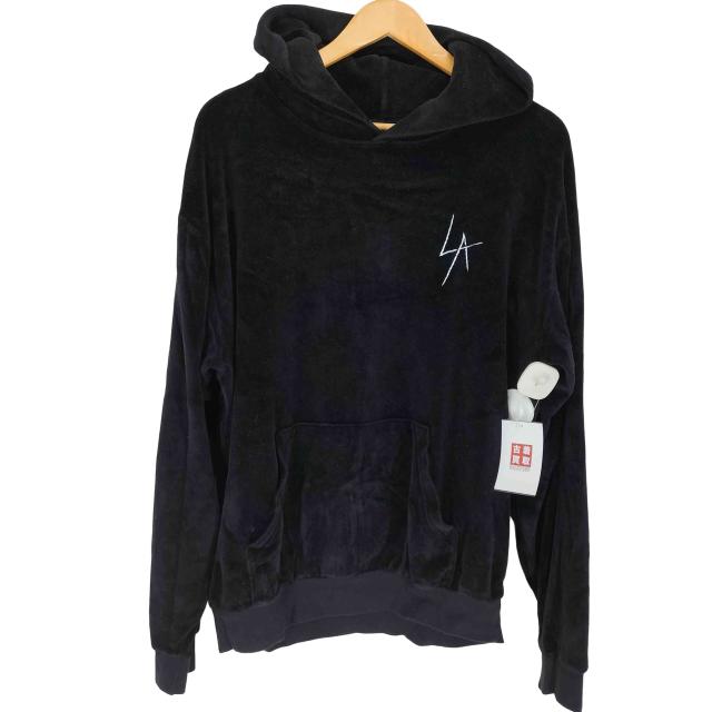 USED古着(ユーズドフルギ) {{LOCAL AUTHORITY}} USA製 ベロア刺繍プルオーバーパーカー import メンズ 表記無 【中古】【ブランド古着バズストア】
