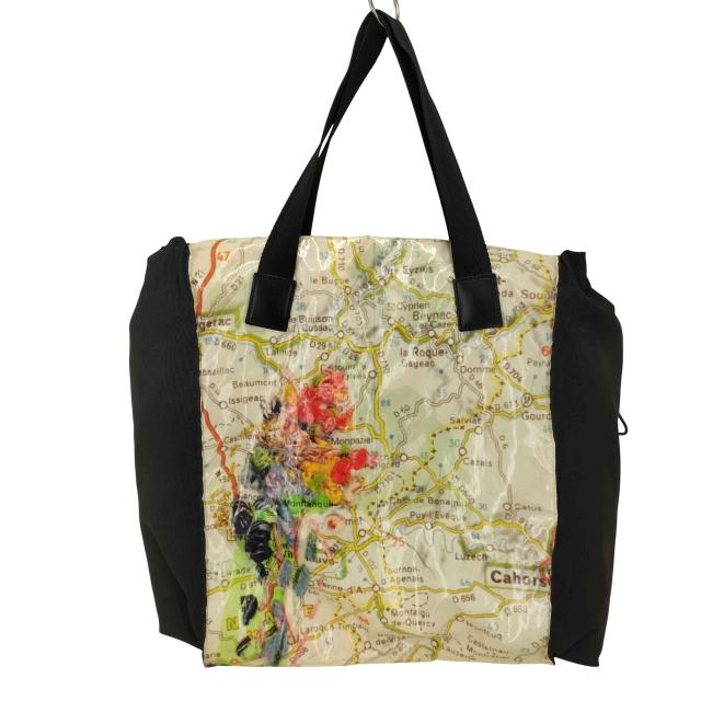 PLEATS PLEASE ISSEY MIYAKE(プリーツプリーズイッセイミヤケ) 地図柄 トートバッグ レディース 表記無 【中古】【ブランド古着バズストア】