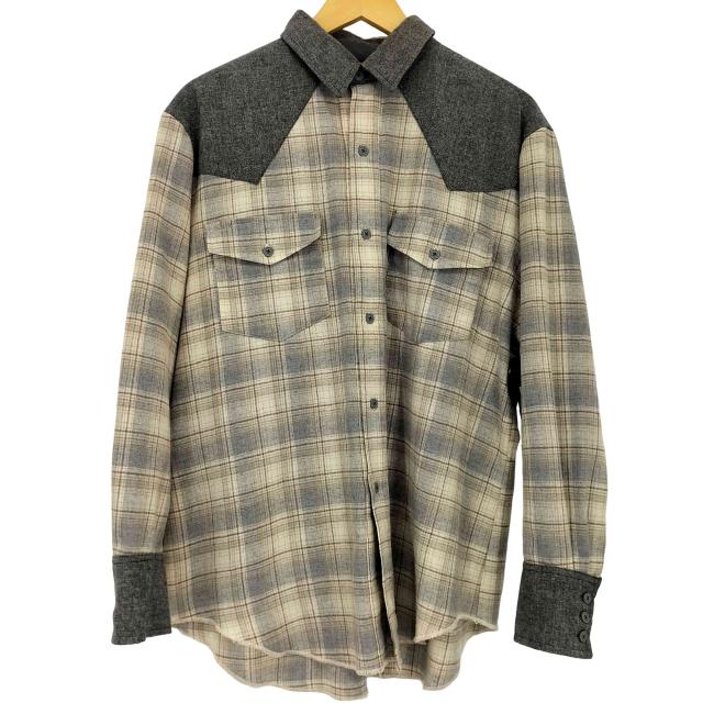 PENDLETON(ペンドルトン) 70s USA製 切替デザイン ウール チェックシャツ メンズ 表記無 【中古】【ブランド古着バズストア】