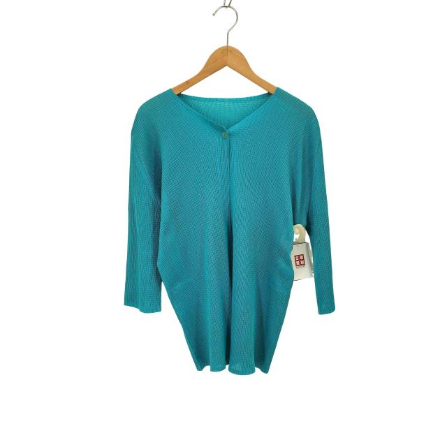 PLEATS PLEASE ISSEY MIYAKE(プリーツプリーズイッセイミヤケ) プリーツメッシュ カーディガン レディース JPN：3 【中古】【ブランド古着バズストア】