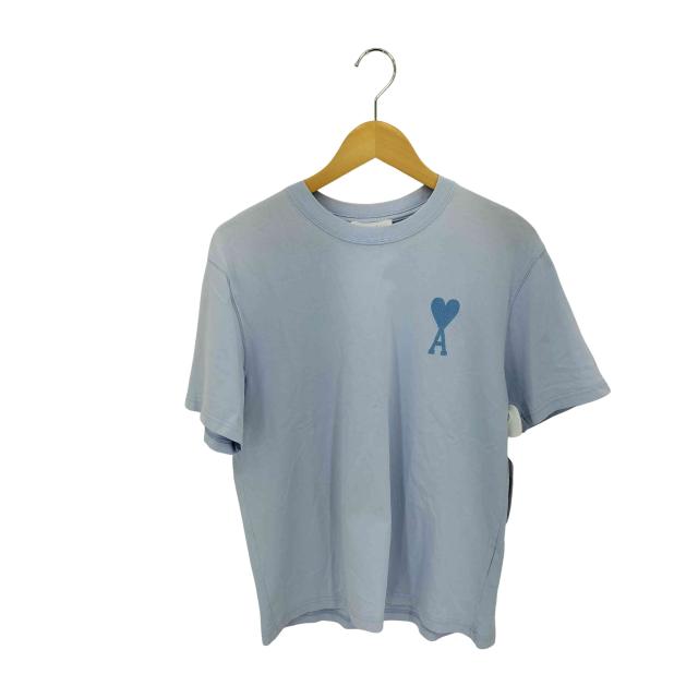 AMI ALEXANDRE MATTIUSSI(アミアレクサンドルマテュッシ) ワンポイントロゴ刺繍 クルーネック半袖Tシャツ カットソー レディース  S【中古】【ブランド古着バズストア】