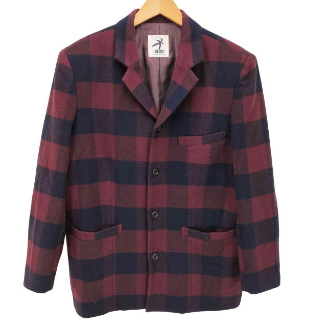 HAI SPORTING GEAR(ハイスポーティングギア) 80S ブロックチェック ナイロン混 ウール 4B テーラードジャケット メンズ JPN：M 【中古】【ブランド古着バズストア】