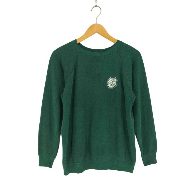 Champion(チャンピオン) 70S バータグ 脇下ガゼット ラバープリントラグランスウェット メンズ  L【中古】【ブランド古着バズストア】