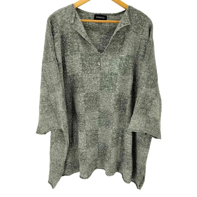 USED古着(ユーズドフルギ) {{eskandar}} 00S 平面パターン 霜降り プルオーバー スキッパー ニット セーター メンズ import：S 【中古】【ブランド古着バズストア】