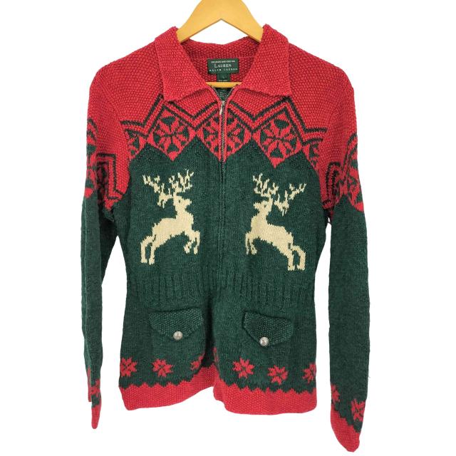 LAUREN RALPH LAUREN(ローレンラルフローレン) リネンコットンジップアップカーディガン レディース import：L 【中古】【ブランド古着バズストア】