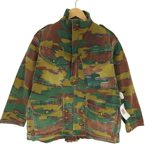 Belgian army(ベルギーアーミー) 70S ベルギー軍 空挺部隊 パラトルーパー 迷彩 ジグソーカモ ハーフジップ デニソンスモック プルオーバー ミリタリージャケット1972年製 メンズ 表記無 【中古】【ブランド古着バズストア】