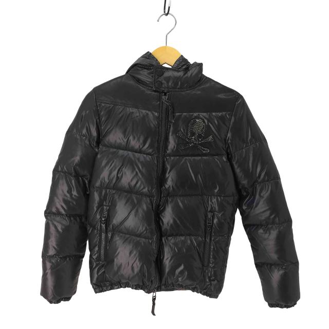 Roen(ロエン) Y2K レザー切替 鹿革 スカル ラインストーン ダウンジャケット  メンズ JPN：44 44【中古】【ブランド古着バズストア】