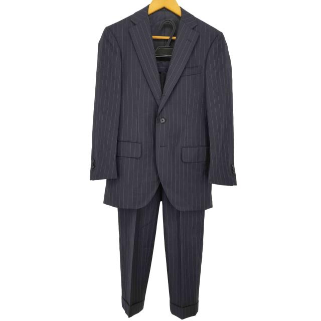 TOMORROWLAND PILGRIM(トゥモローランドピリグリム) PILGRIM ストライプセットアップ テーラードジャケット センタープレススラックス ゼニアトロフェオ生地 メンズ  42/42【中古】【ブランド古着バズストア】
