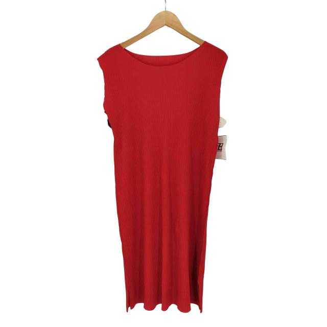 ISSEY MIYAKE me(イッセイミヤケミー) プリーツ加工 ノースリーブワンピース サイドスリット レディース 表記無 【中古】【ブランド古着バズストア】