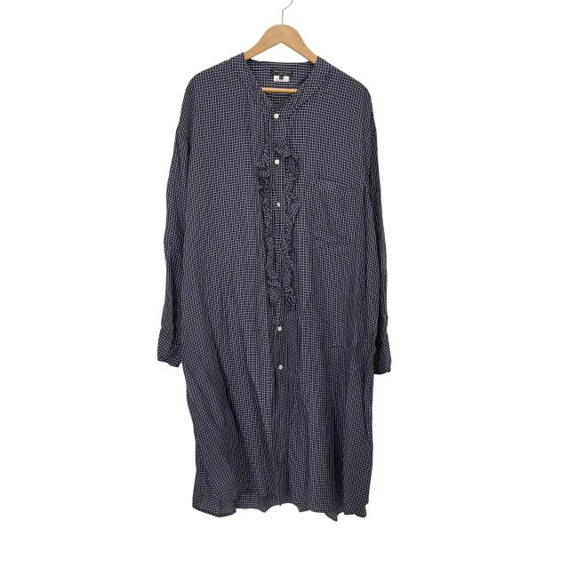 COMME des GARCONS HOMME PLUS(コムデギャルソンオムプリュス) 22SS 花の存在期 フリル チェック柄 ロングシャツ メンズ JPN：M 【中古】【ブランド古着バズストア】