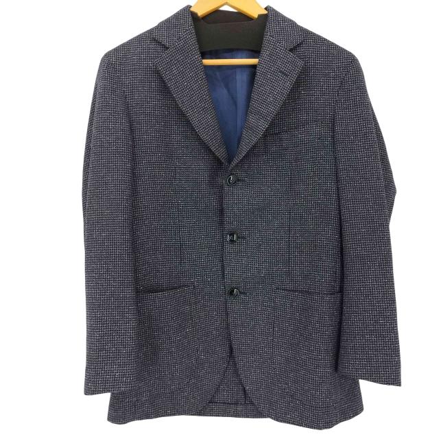 BARBA(バルバ) イタリア製 ウール混 シルク 千鳥格子 3B テーラードジャケット メンズ 表記無 【中古】【ブランド古着バズストア】