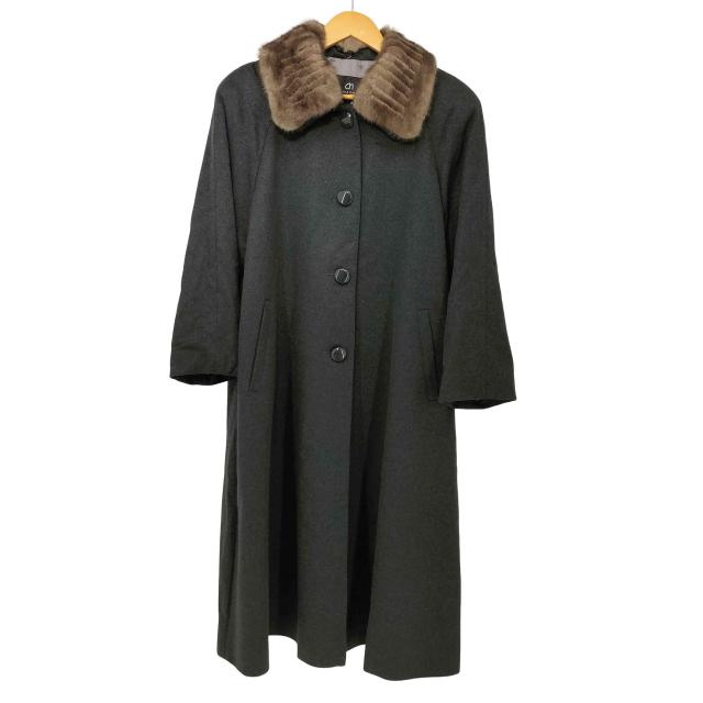 USED古着(ユーズドフルギ) AUCH カシミヤ100 ミンクファー ロングコート レディース JPN：9号 【中古】【ブランド古着バズストア】