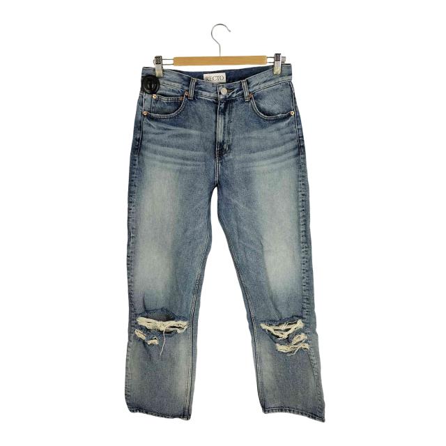 USED古着(ユーズドフルギ) RECTO 23SS ブルー ディストロイド ストレート デニムパンツ メンズ JPN：S 【中古】【ブランド古着バズストア】