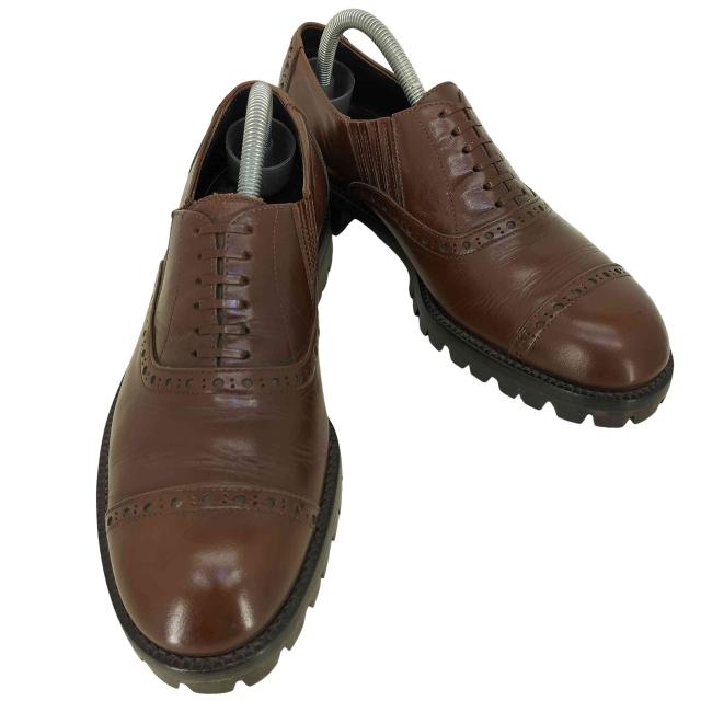 COMME des GARCONS HOMME PLUS(コムデギャルソンオムプリュス) トラックソール サイドゴアストレートチップサドルシューズ メンズ  25【中古】【ブランド古着バズストア】