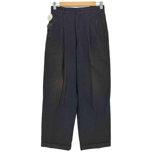 COMME des GARCONS HOMME(コムデギャルソンオム) 80s AD表記無 金文字タグ archive カスリ 2タック コットン センタープレス ワイド テーパード スラックス メンズ JPN：M 【中古】【ブランド古着バズストア】