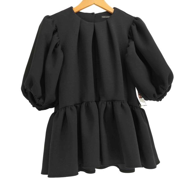 Tsuru by Mariko Oikawa(ツルバイマリコオイカワ) 24ss Campanula パフスリーブペプラムトップス レディース FREE 【中古】【ブランド古着バズストア】