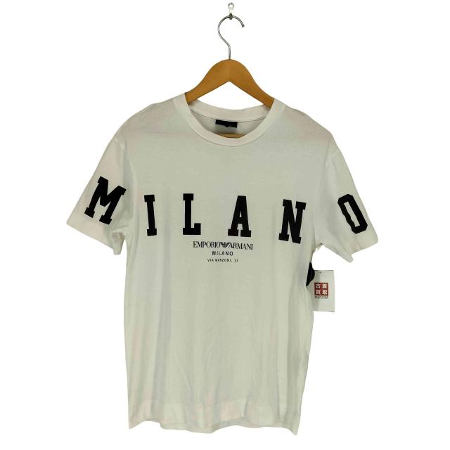 EMPORIO ARMANI(エンポリオアルマーニ) MILANO レインボーロゴ クルーネックTシャツ メンズ  XS【中古】【ブランド古着バズストア】